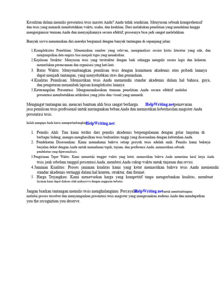 Solusi Penulisan Tesis Master Efektif | PDF