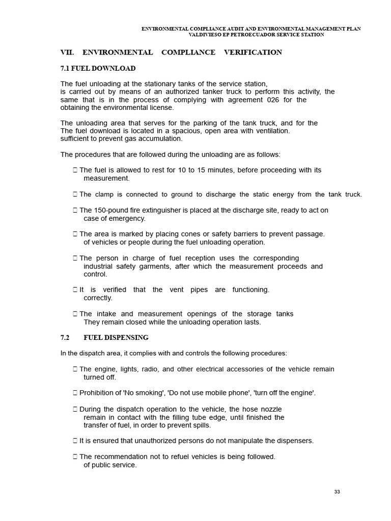 Environmental Compliance Audit Report | PDF | Waste | Lubricant