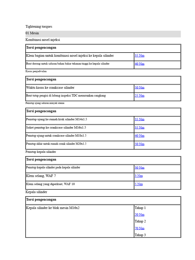 Spesifikasi torsi OM 906 LA | PDF