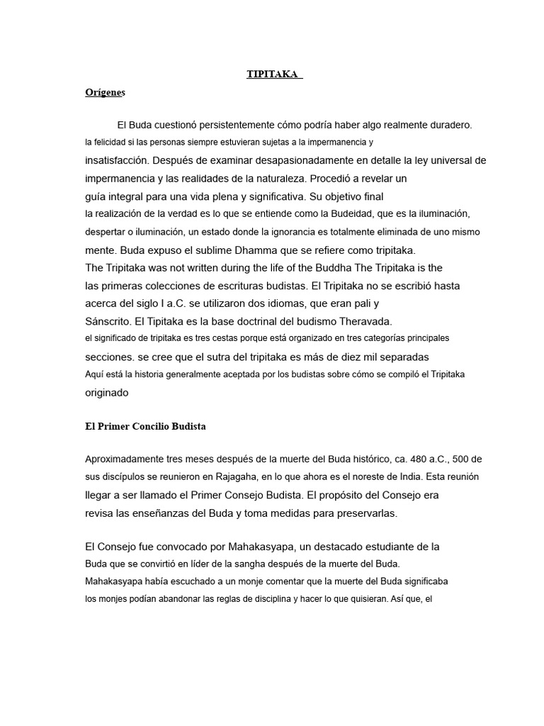 Tripitaka | PDF | Textos Budistas | Filosofía india