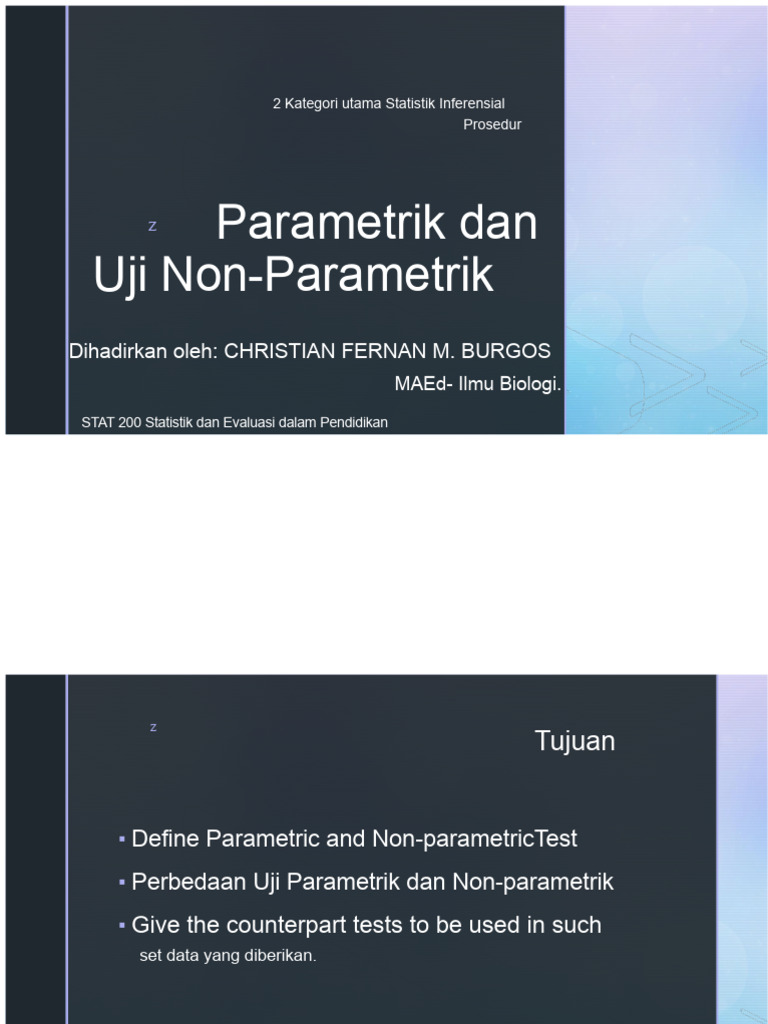 Uji Parametrik vs Non-Parametrik dalam Statistik | PDF