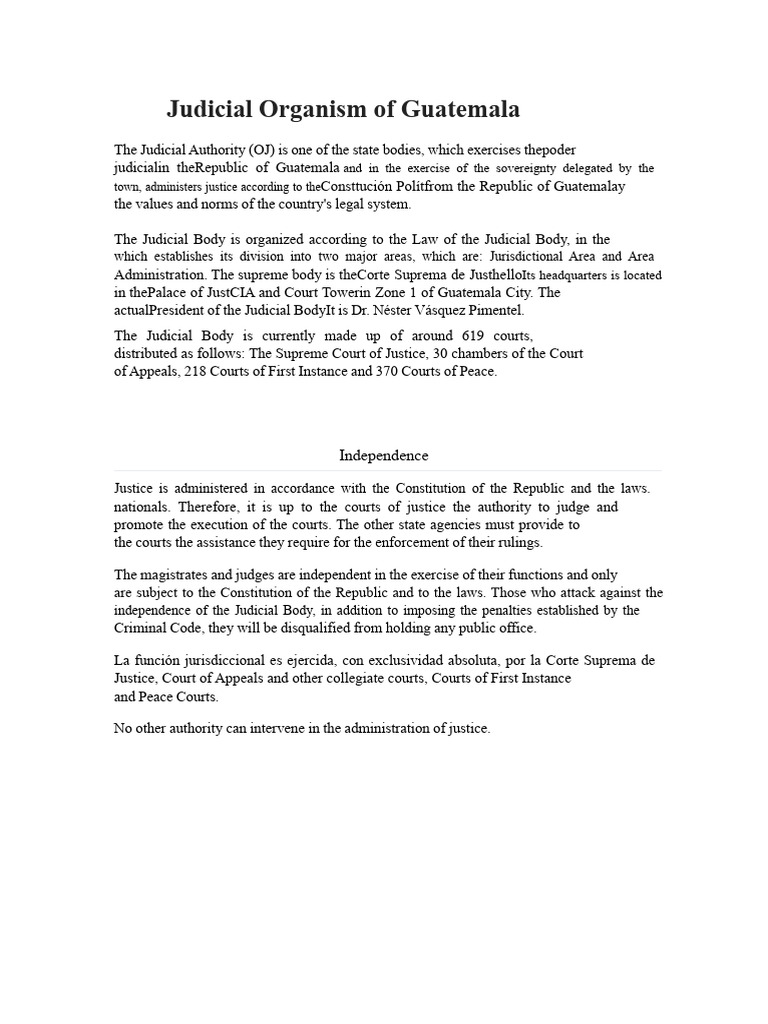 Judicial Branch of Guatemala | PDF | Supreme Courts | Judiciaries