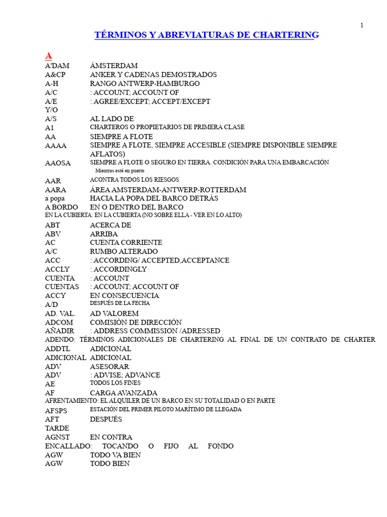 Términos de fletamento | PDF | Buques | Envío