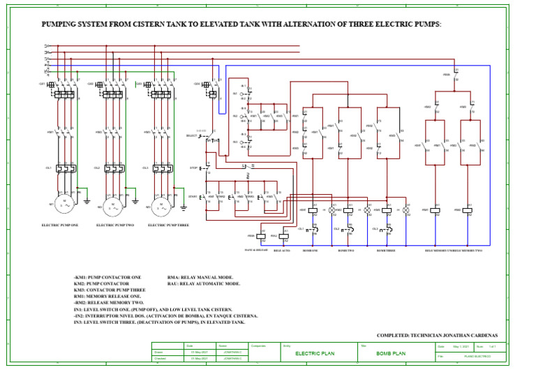 Alternation Of Three Pumps With Memory Relays Pdf Electrical