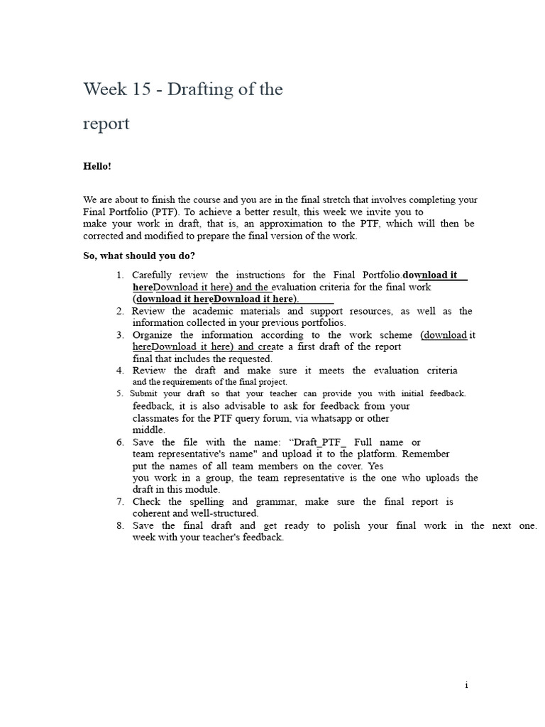 Final Portfolio Draft Instructions | PDF | Sustainability | Natural ...