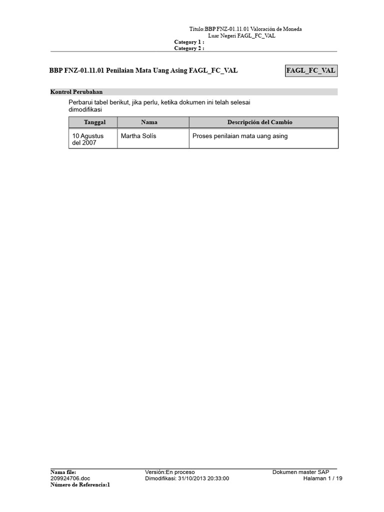 Penilaian Mata Uang Asing FAGL_FC_VAL contoh | PDF