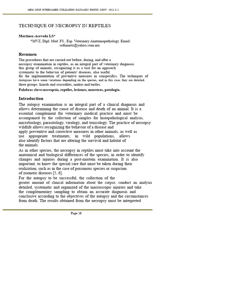 Reptile Necropsy Techniques Explained | PDF | Gastrointestinal Tract ...