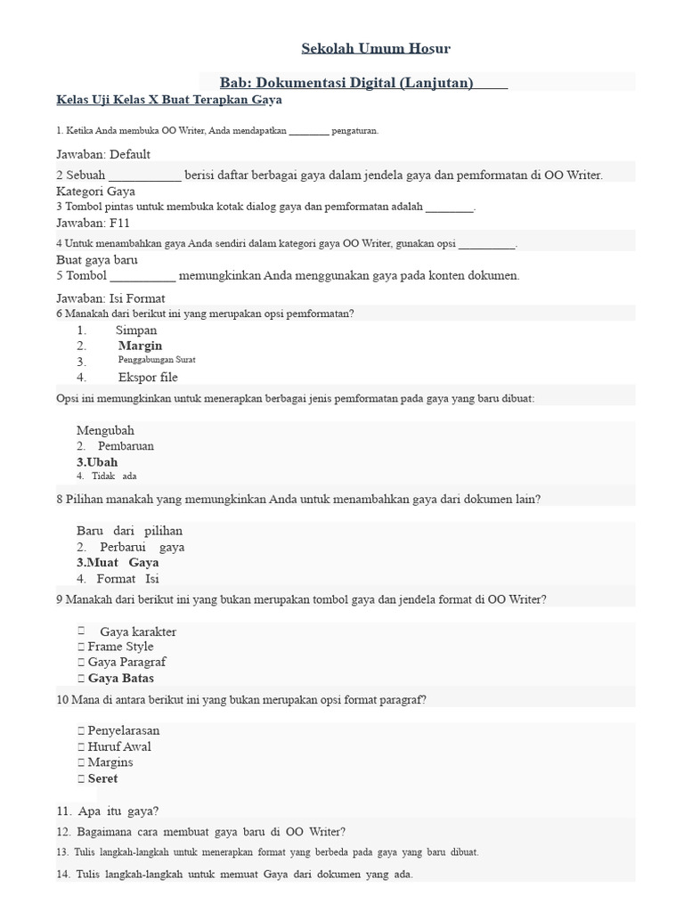 Panduan Gaya dan Template di OO Writer | PDF