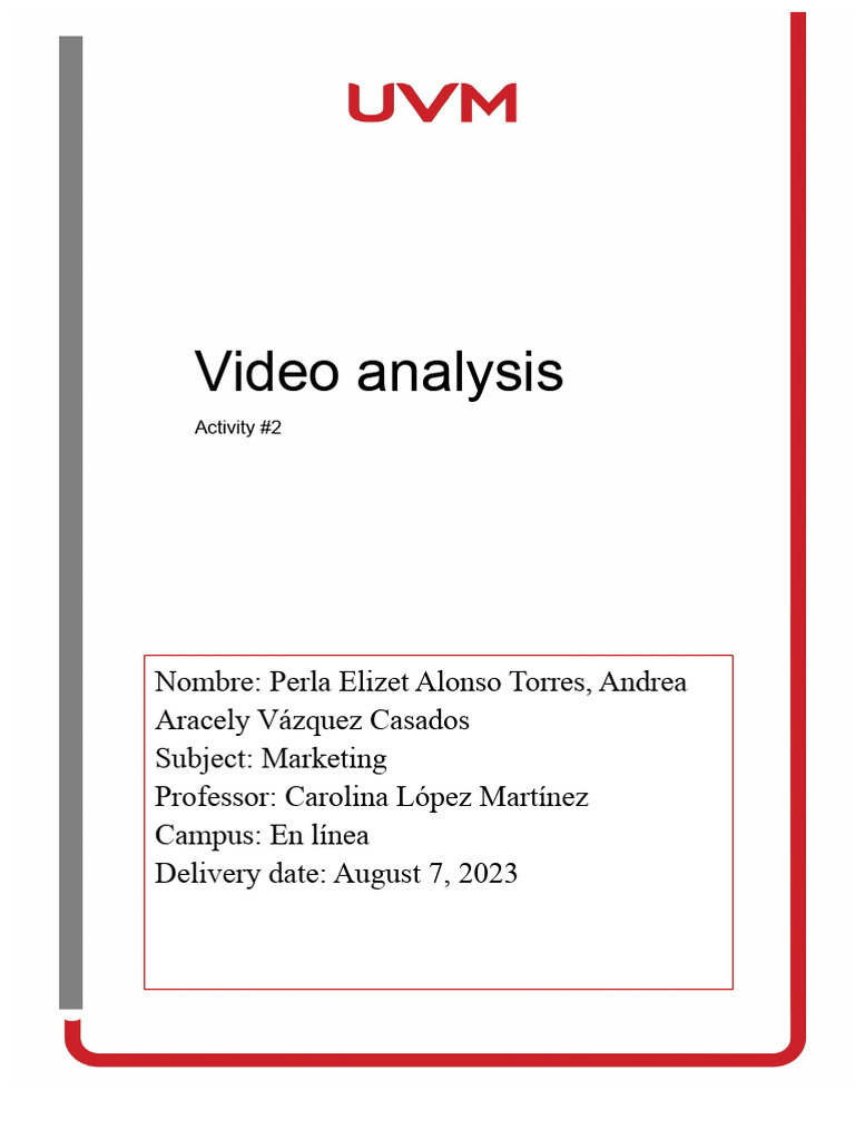 Activity #2 Video Analysis - Marketing | PDF | Netflix | Marketing