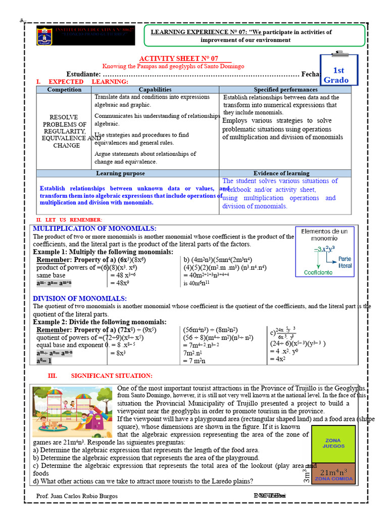 The Six Friends Have Gone To Colca. | PDF | Multiplication | Algebra