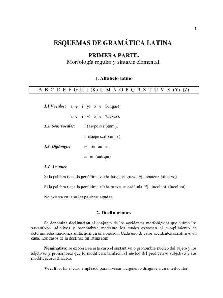 Gramática Latina: Morfología y Sintaxis | PDF | latín | Verbo
