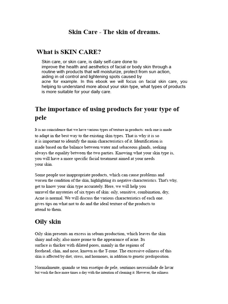 Essential Guide to Skin Care Types | PDF | Skin Care | Skin
