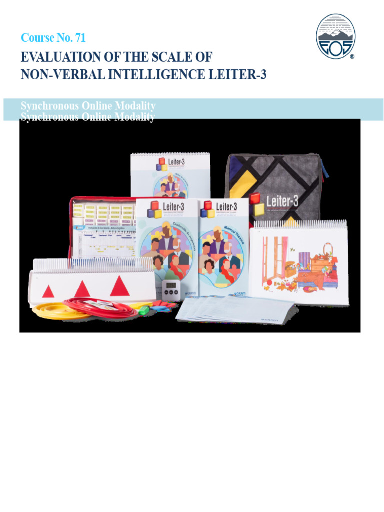 Course Evaluation of The Leiter-3 Nonverbal Intelligence Scale | PDF ...