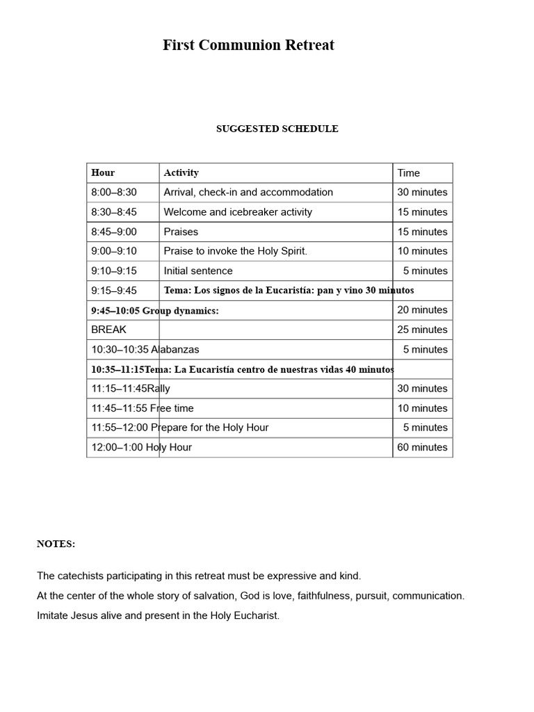 First Communion Retreat | PDF | Eucharist | Jesus