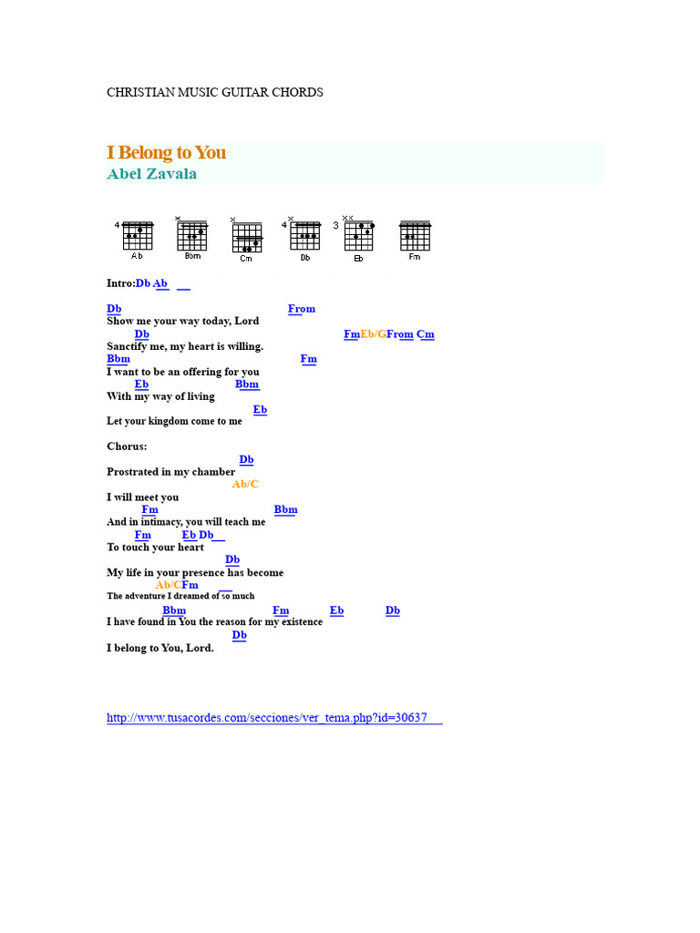 Christian Song Chords for Guitar & Ukulele | PDF | Christian Belief And ...