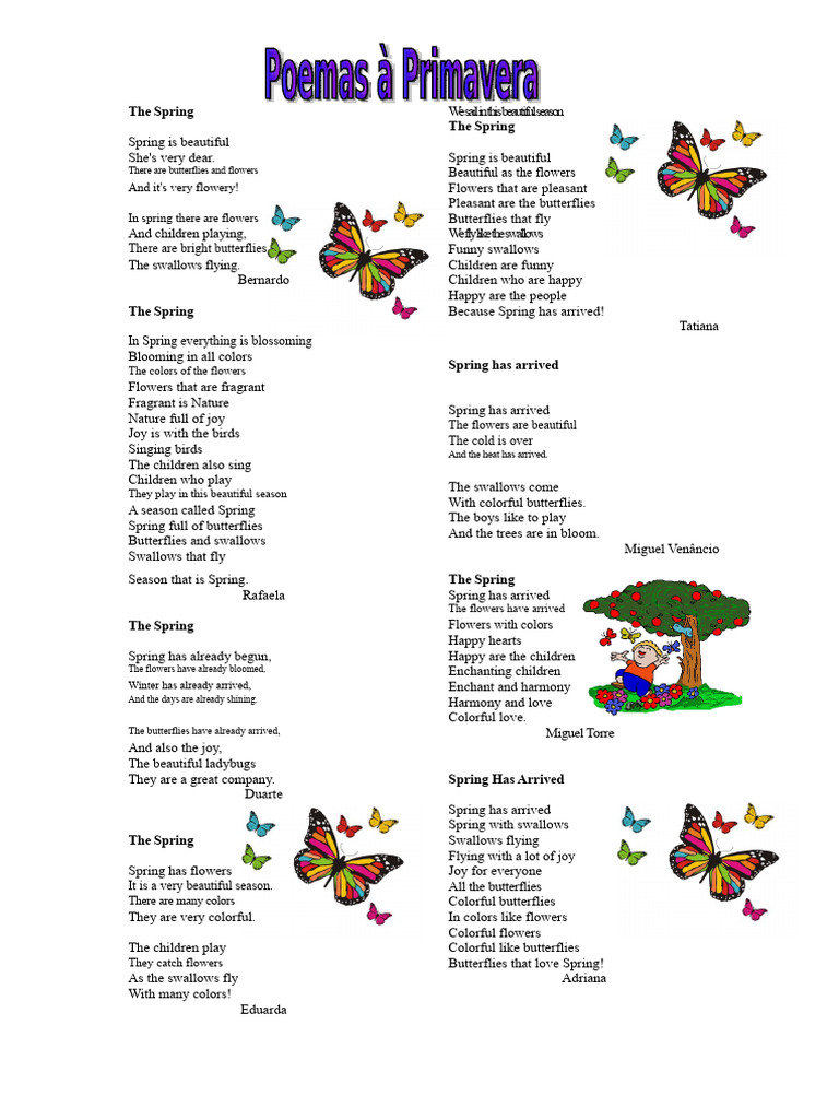 Poems To Spring | PDF
