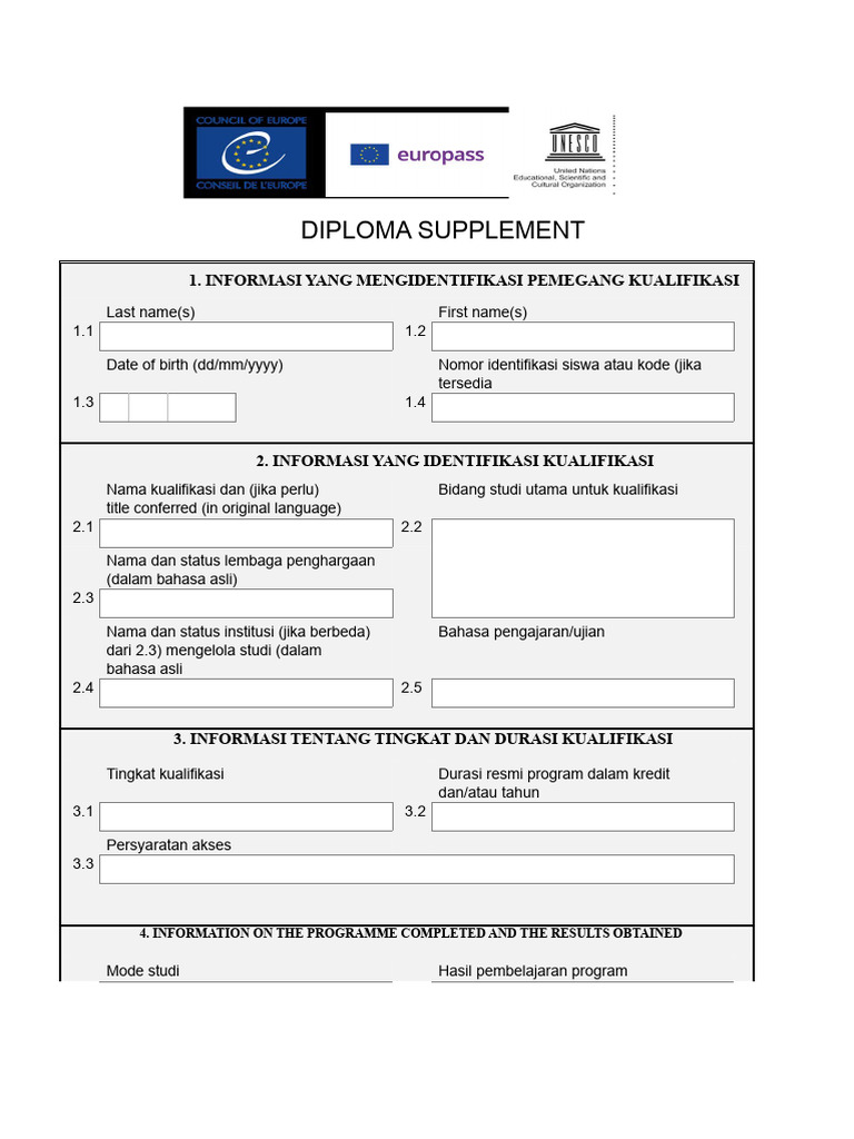 Template Lampiran Diploma_Word | PDF