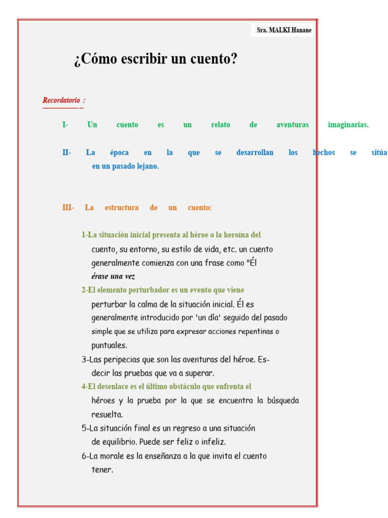 Cómo Escribir Un Cuento | PDF