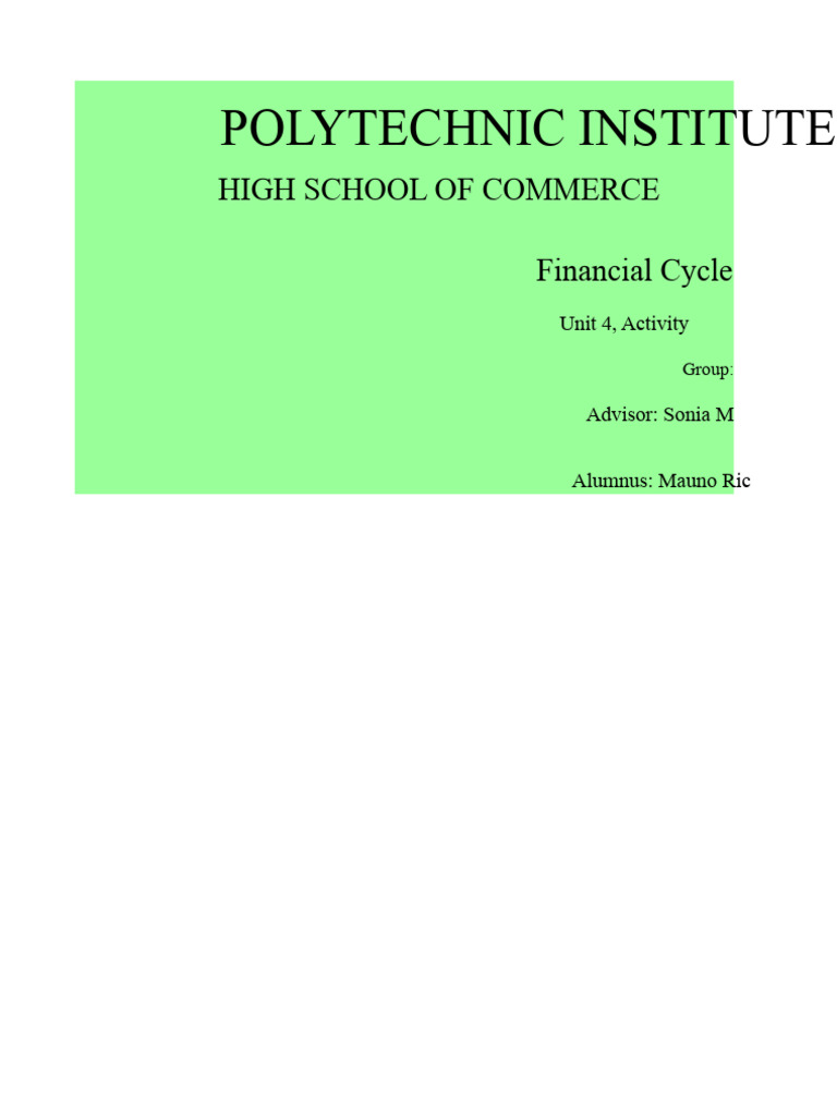 U4A1 - Short-Term Financial Cycle | PDF | Equity (Finance) | Bad Debt