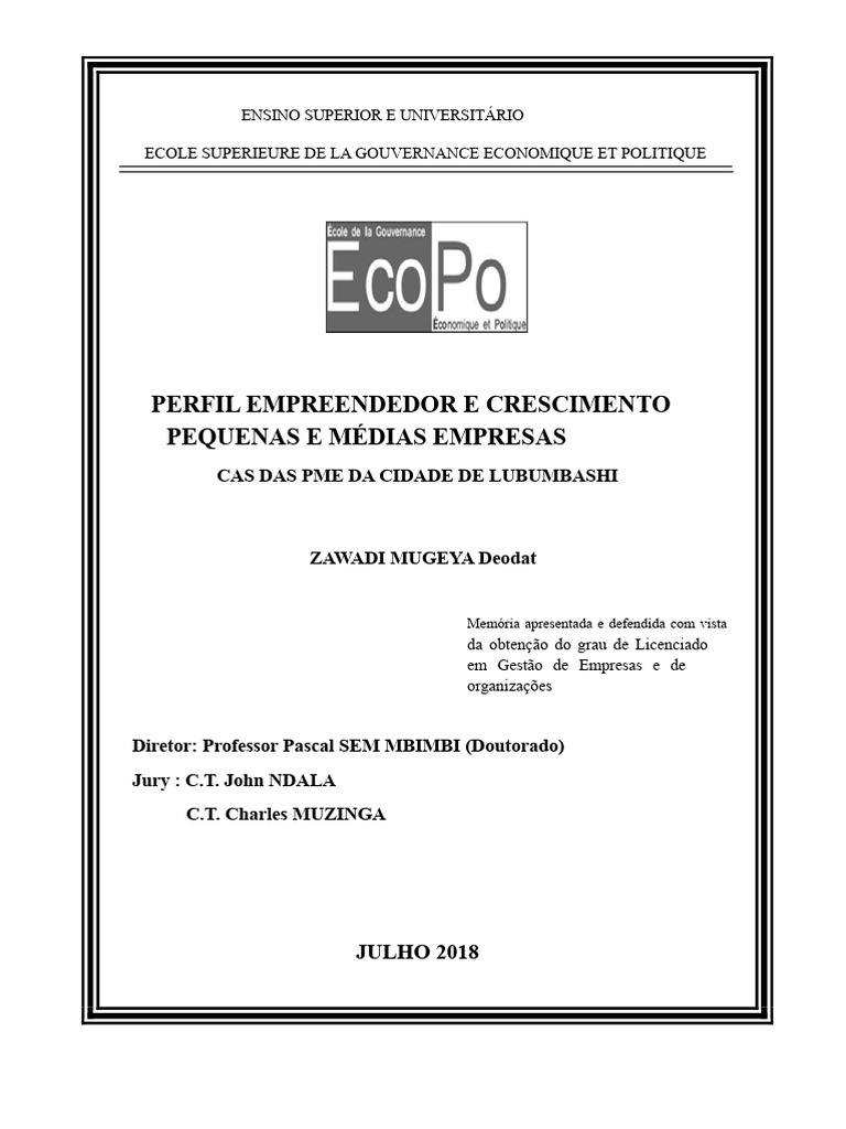 Perfil empreendedorial e crescimento das PME | PDF | Economia ...