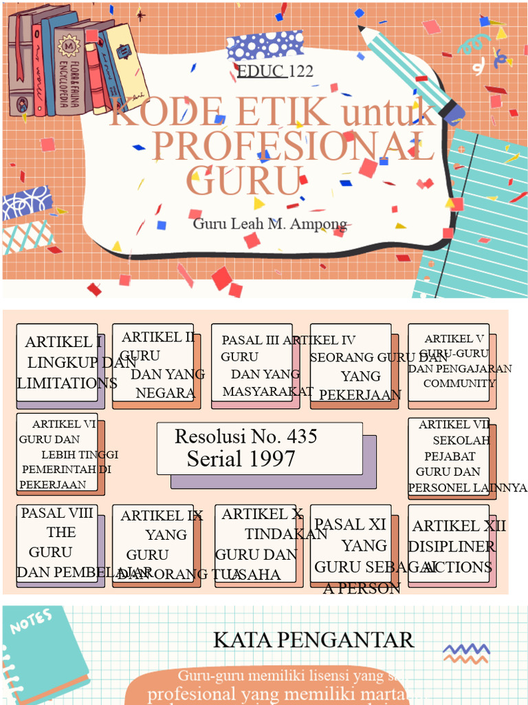 Kode Etik untuk Guru Profesional | PDF