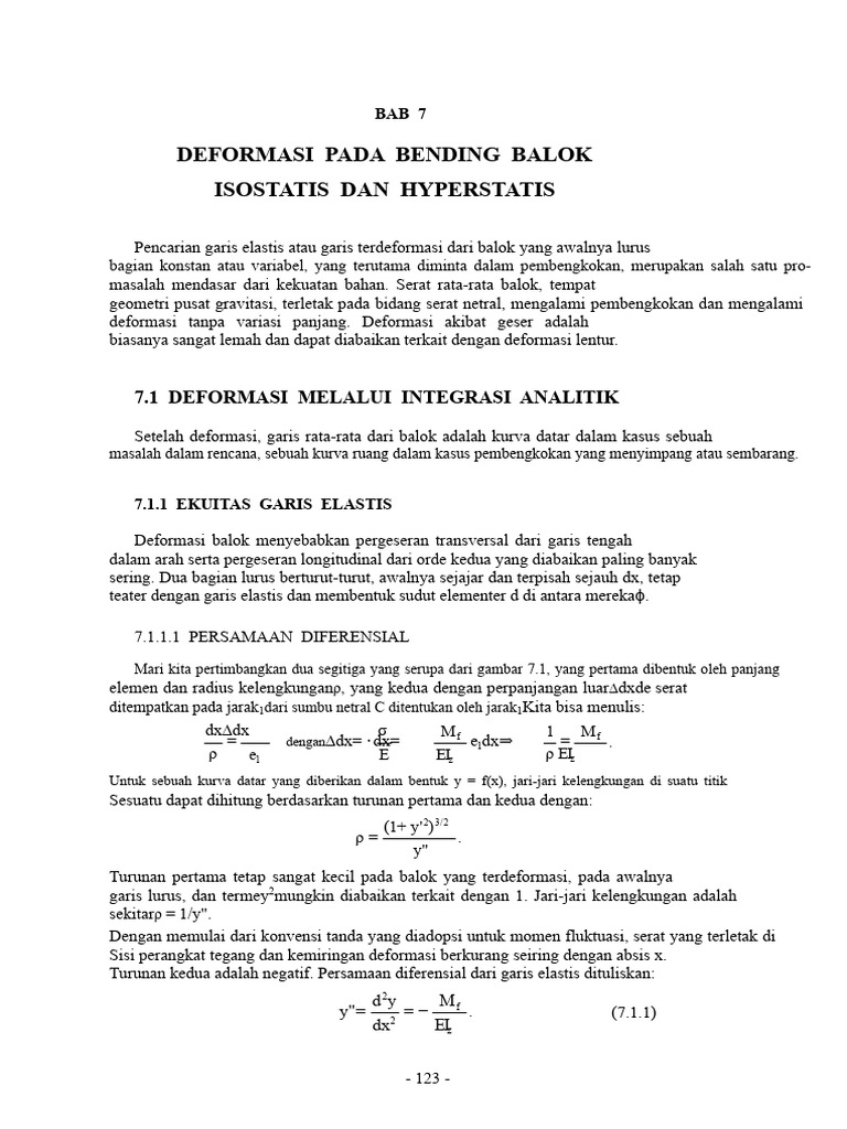Bab 7 DEFORMASI PADA BENDING BALOK | PDF