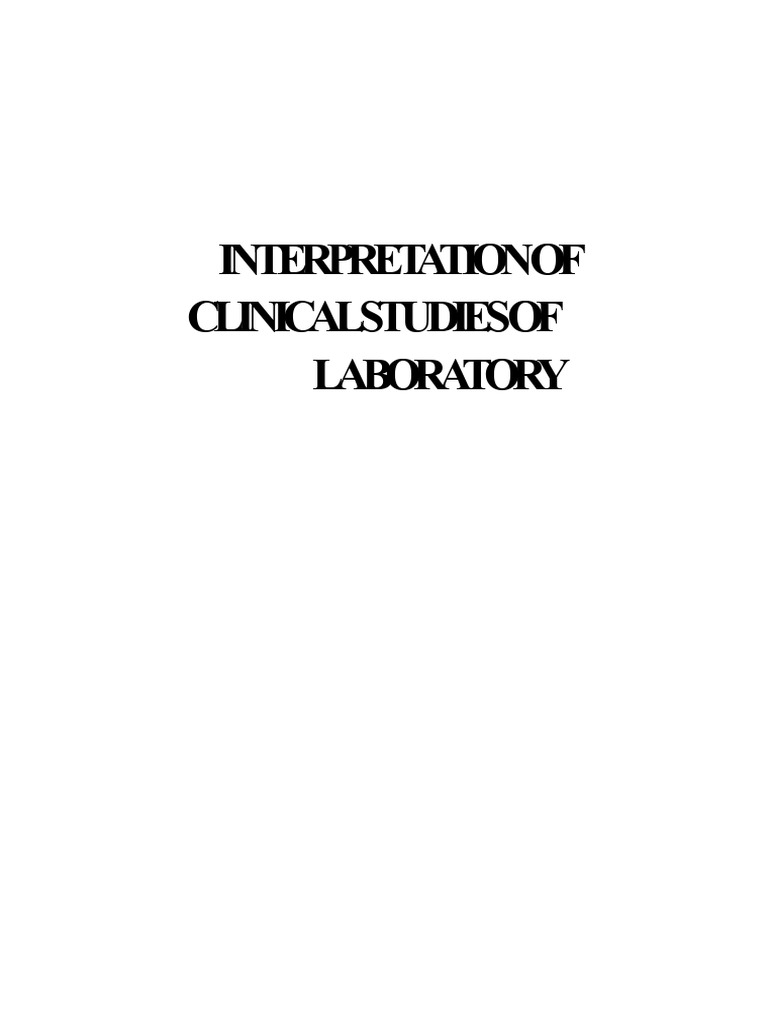 Interpretation of Laboratory Clinical Studies | PDF | White Blood Cell ...