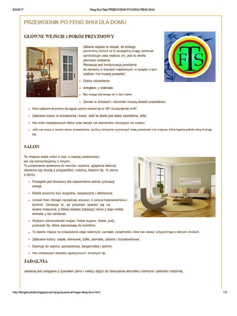 Feng Shui Całkowite - PRZEWODNIK PO DOMU FENG SHUI | PDF