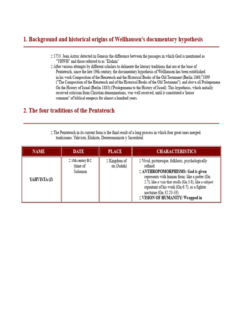 4 Traditions in The Pentateuch | PDF | Torah | Bible Content
