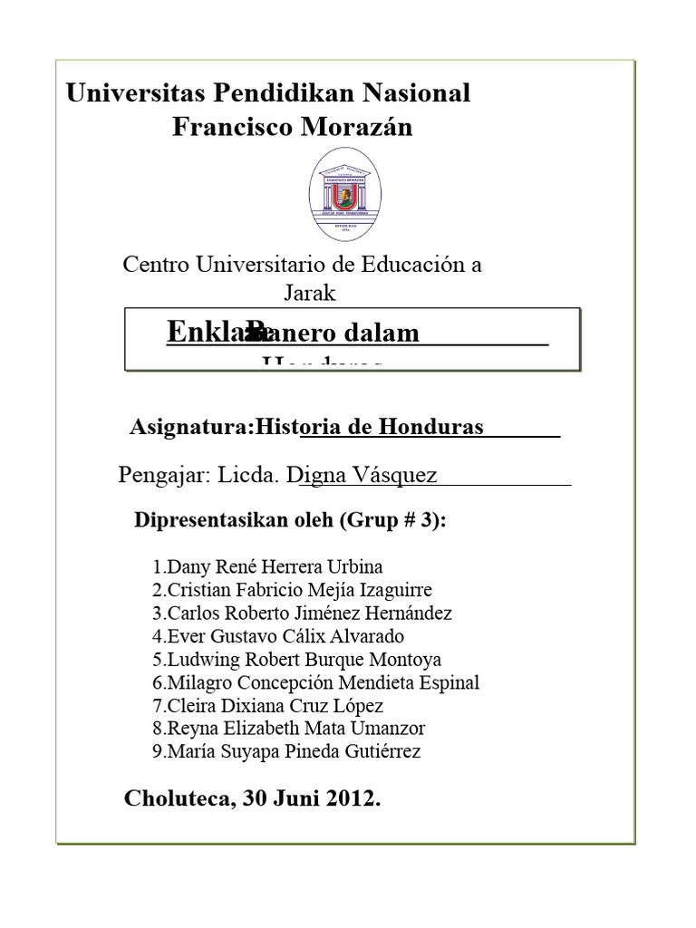 Laporan (Enclave Bananero di Honduras) | PDF