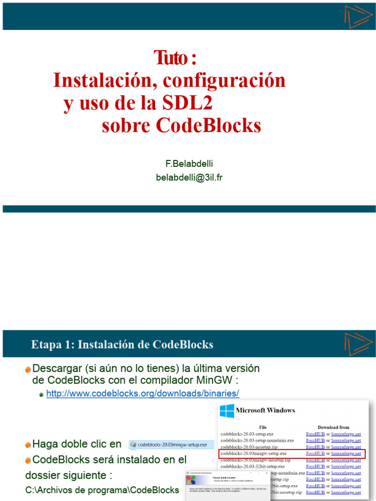 Instalación y Configuración de SDL2 en CodeBlocks | PDF | Archivo de ...