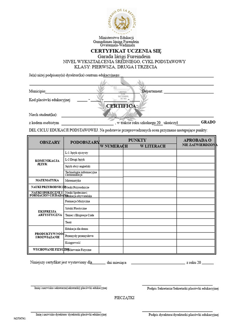 Certyfikat Poziom Podstawowy | PDF