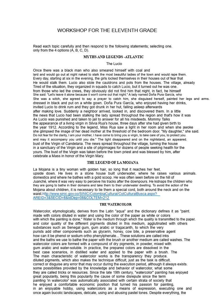 ELEVENTH GRADE WORKSHOP | PDF | Watercolor Painting | Drawing