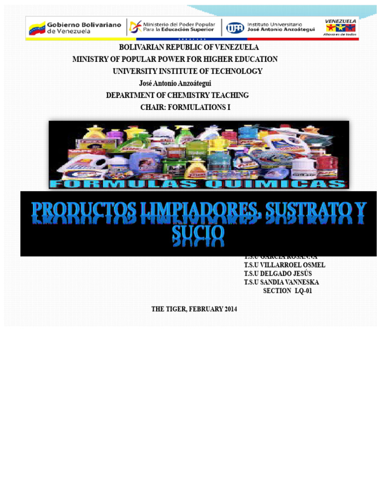 Presentation. Cleaning Products, Substrate, and Dirt | PDF | Detergent ...