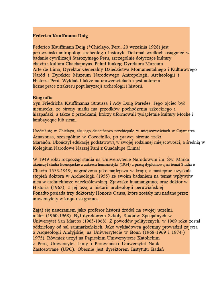 Federico Kauffmann Doig (1928-) | PDF