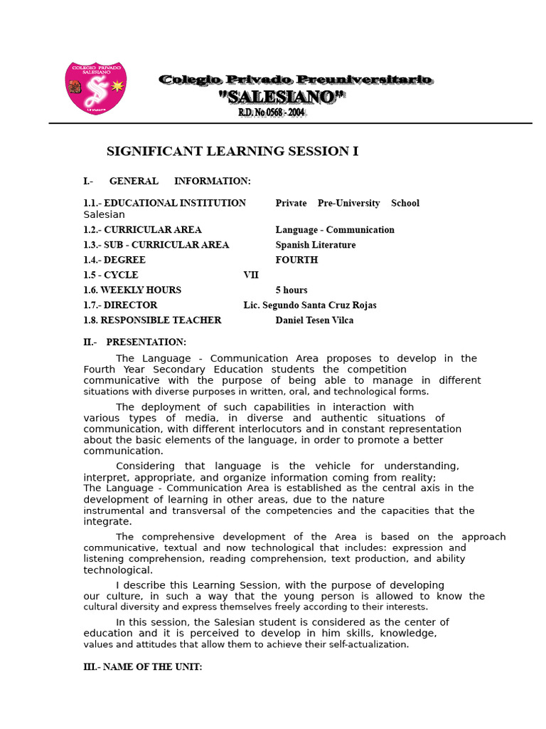 Session of Significant Learning I | PDF | Communication | Human ...
