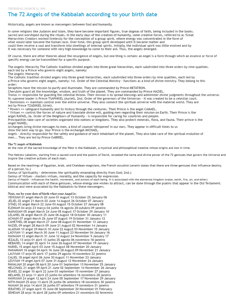 72 Angels | PDF | Angel | Kabbalah