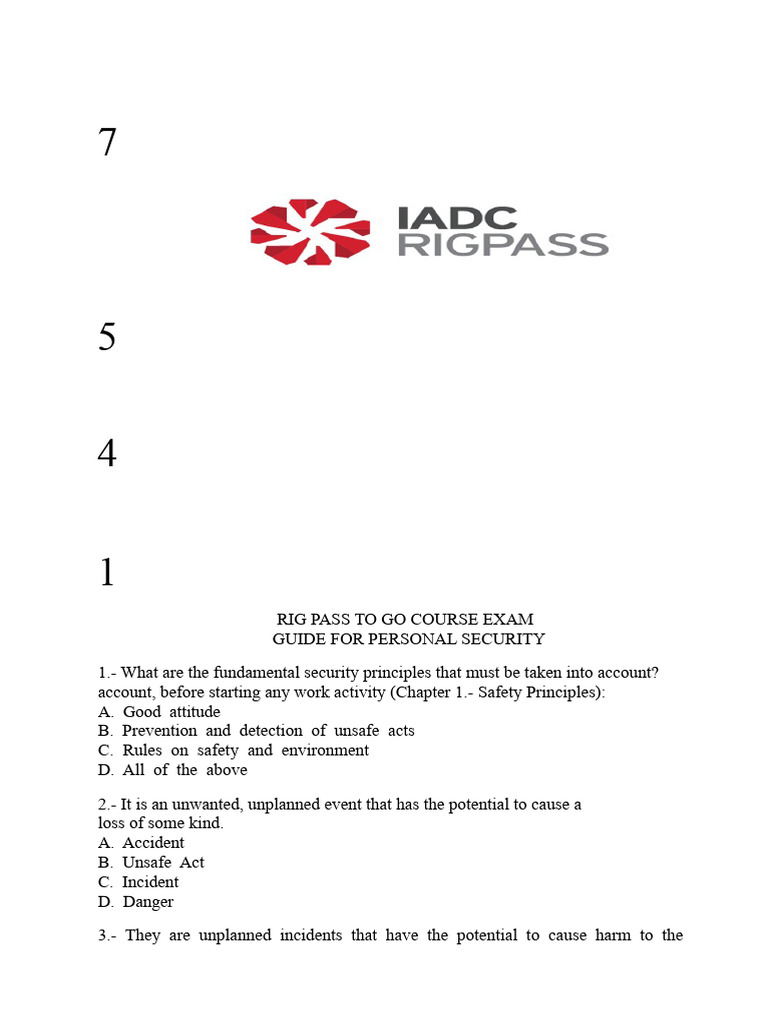 Rig Pass Evaluation 2021 | PDF | Safety | Occupational Safety And Health