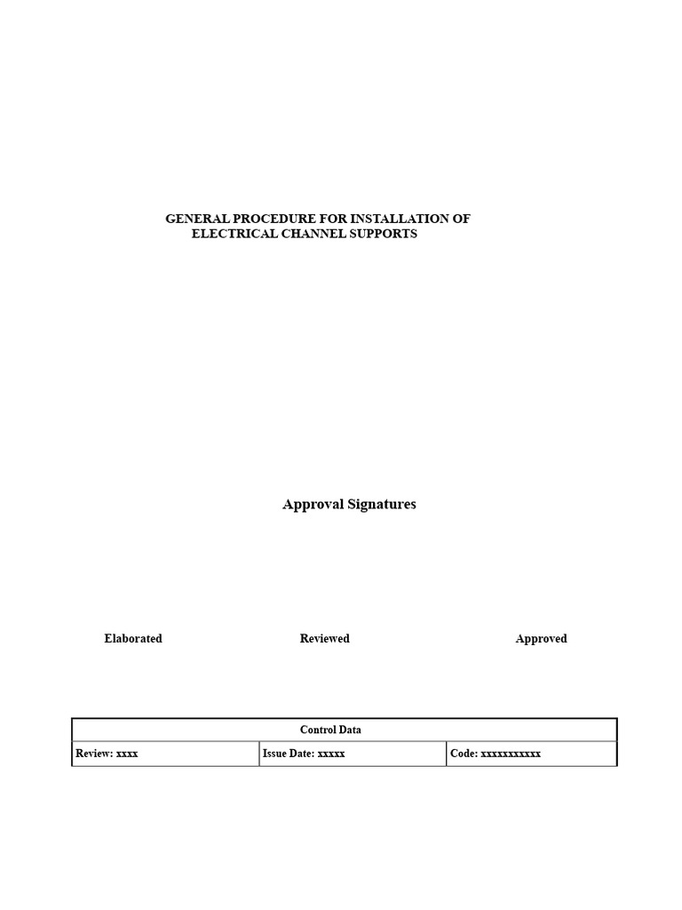 General Procedure for the Installation of Electrical Conduit Supports ...