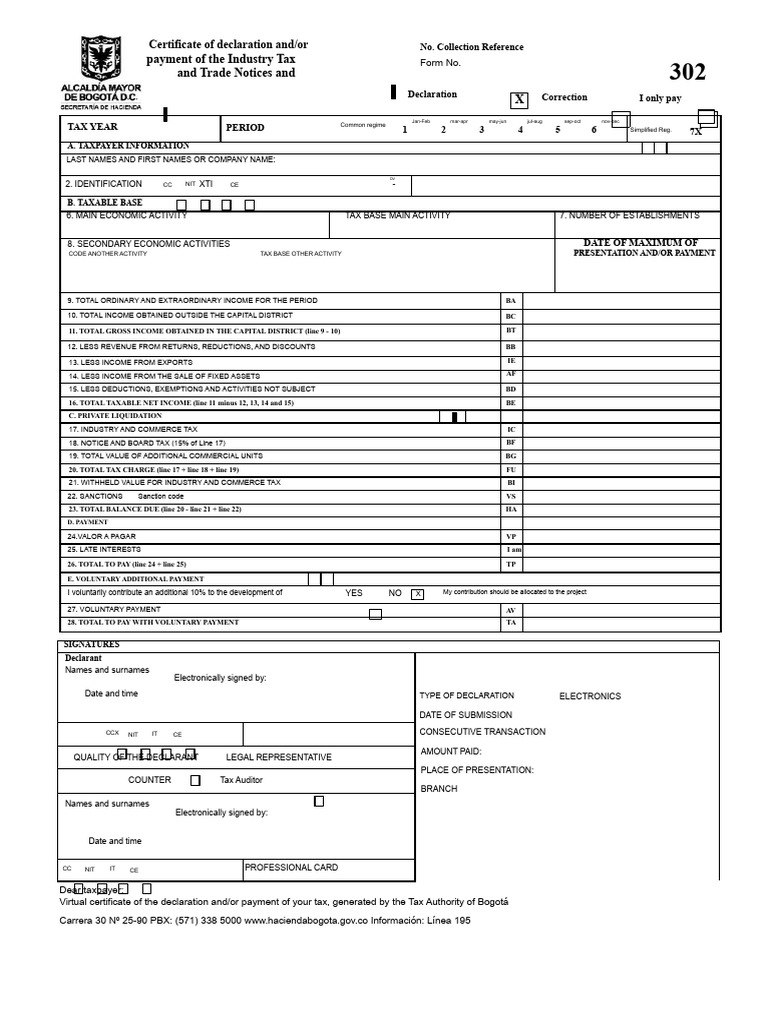 ICA 302 Form | PDF | Taxes | Income