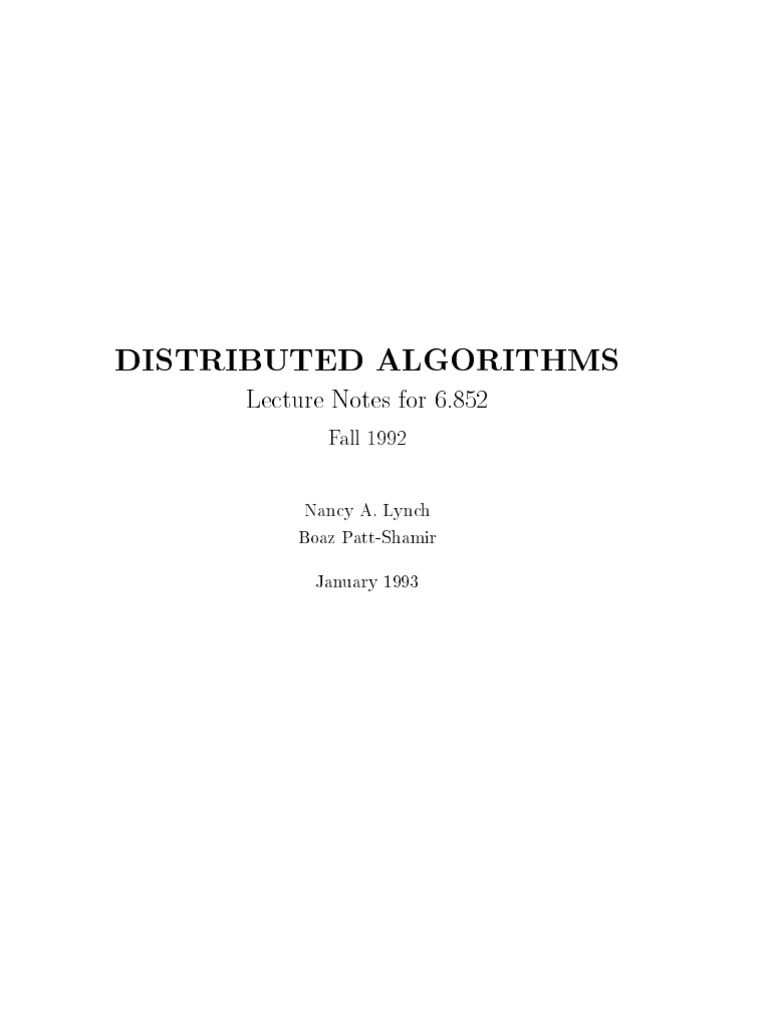 Distributed Algorithms | PDF | Concurrency (Computer Science) | Areas Of Computer Science