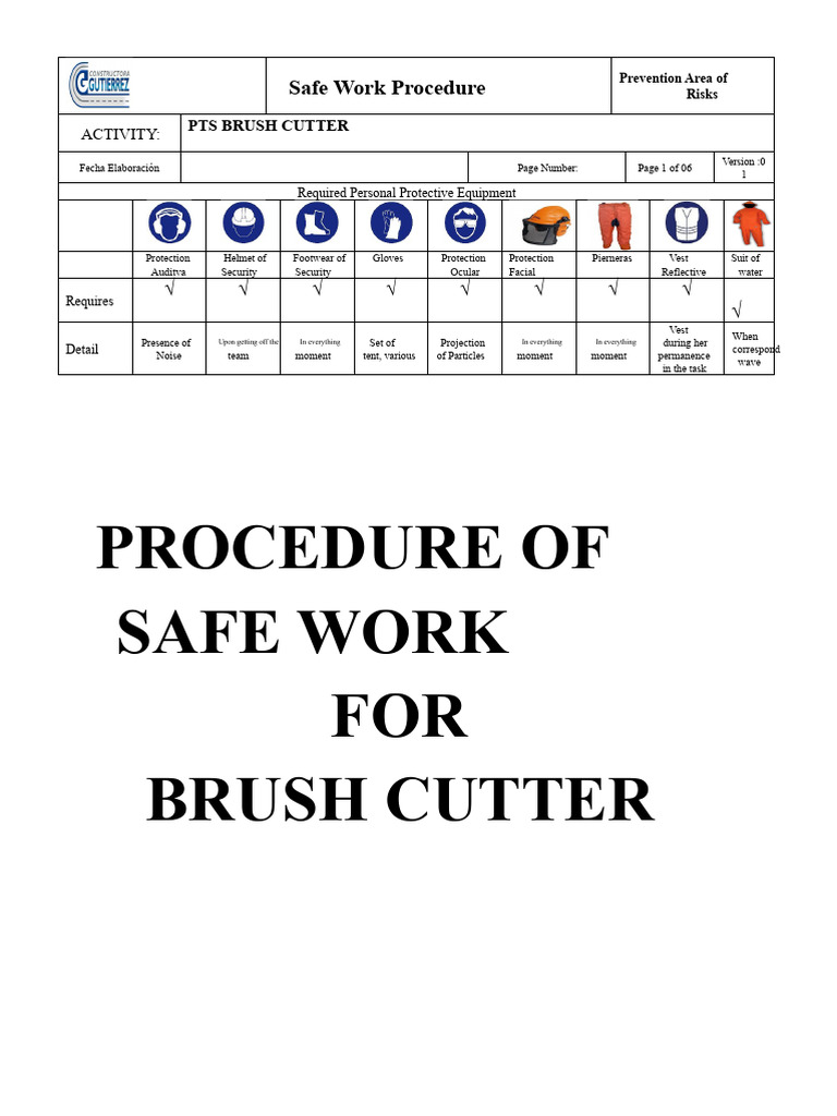 PTS Brush Cutter | PDF | Personal Protective Equipment | Regulatory ...