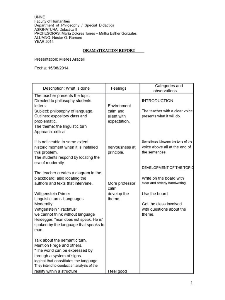 Dramatization Report | PDF | Semantics | Linguistics