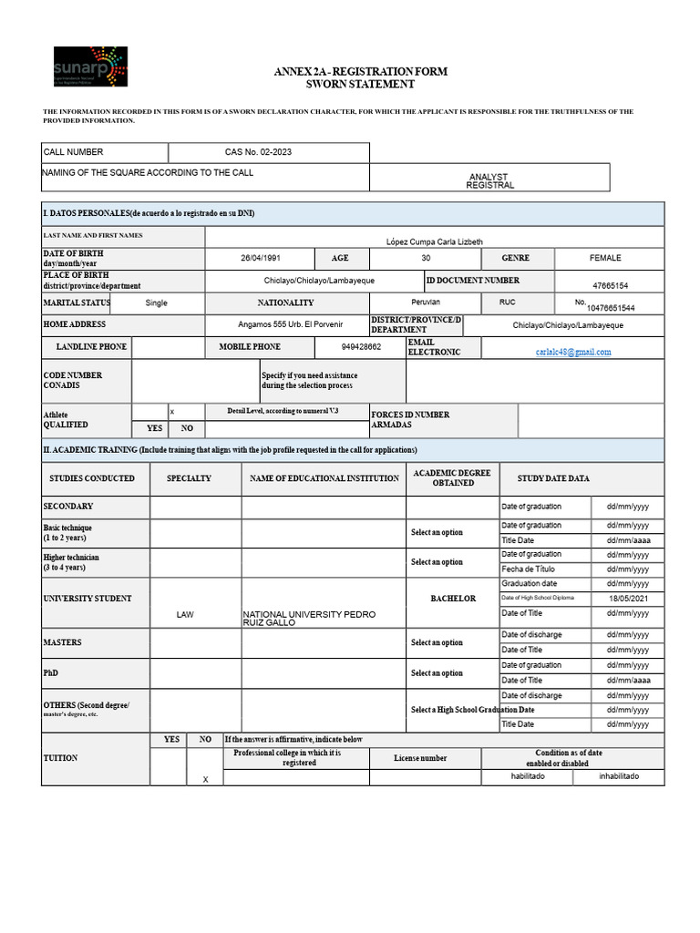 Annex 2a - Registration Form | PDF
