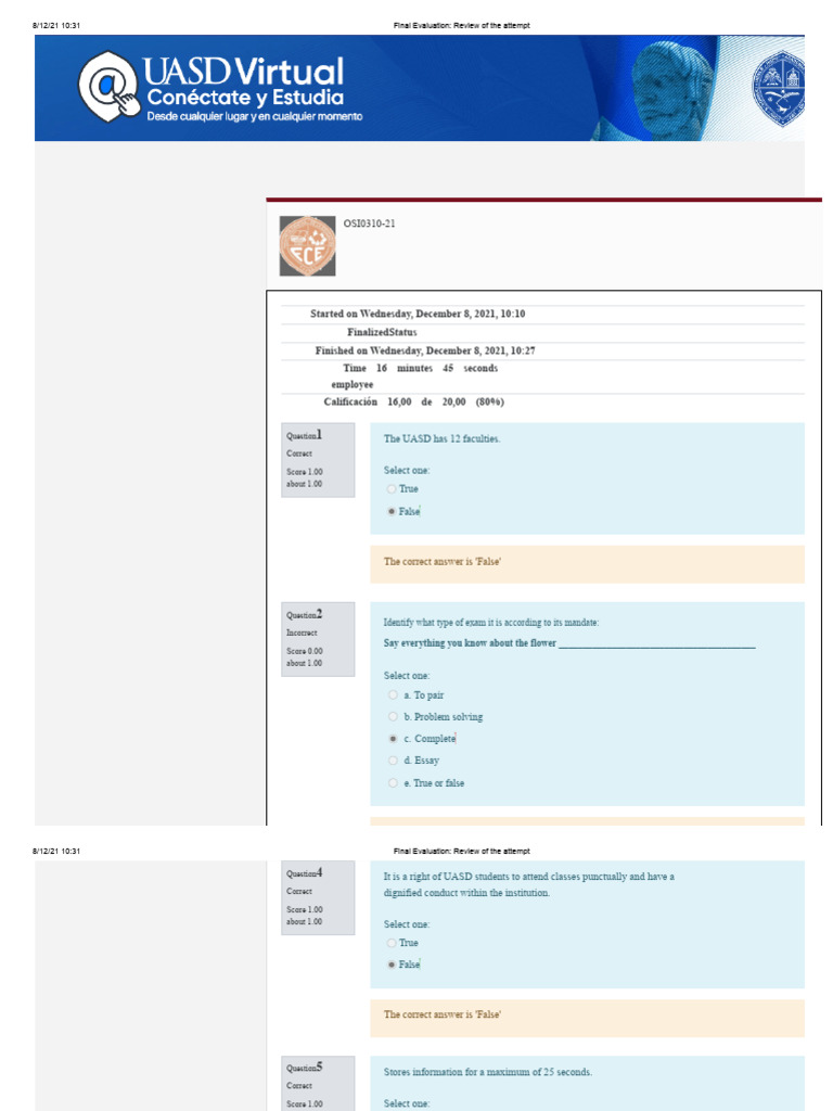 OSI-Final Evaluation | PDF | Psychological Concepts | Cognitive Psychology