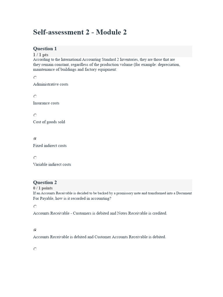 Self-Assessment 2 ACCOUNTING 2 | PDF | Financial Services | Economies
