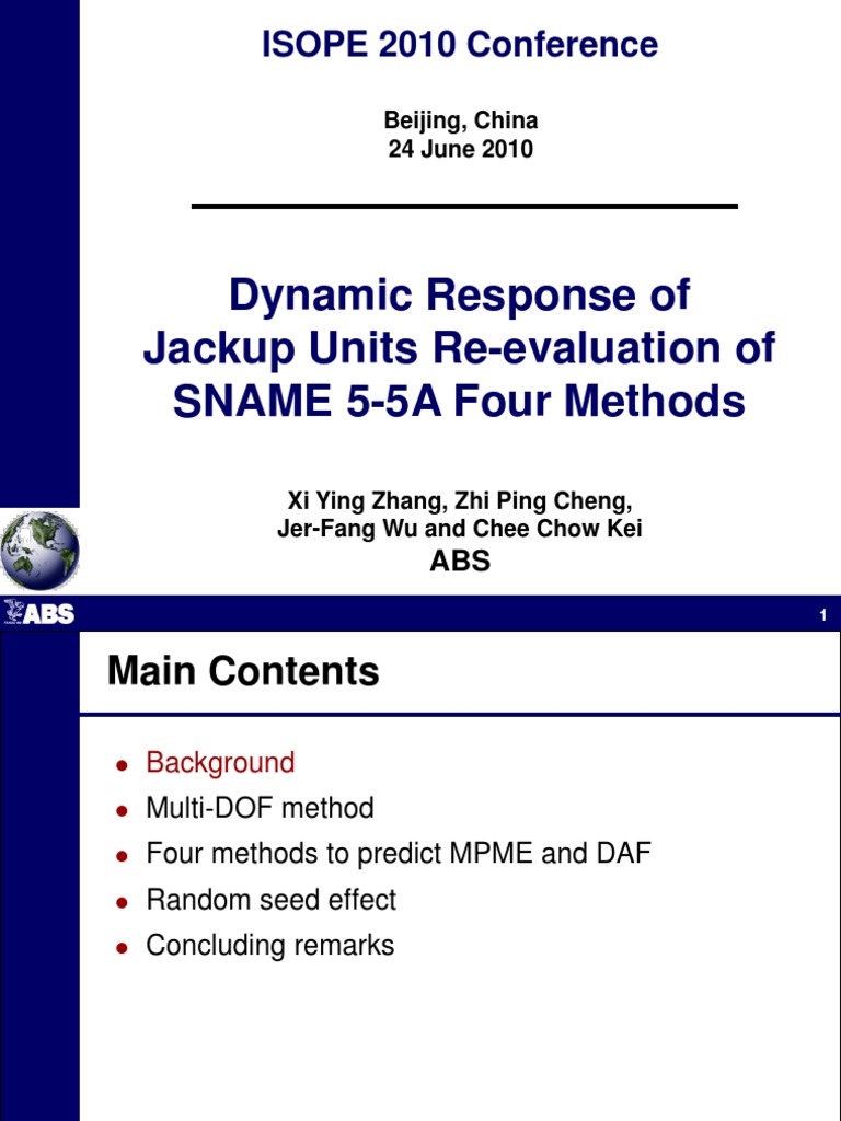 Dynamic Analysis of Jackup Units | PDF | Standard Deviation | Normal ...