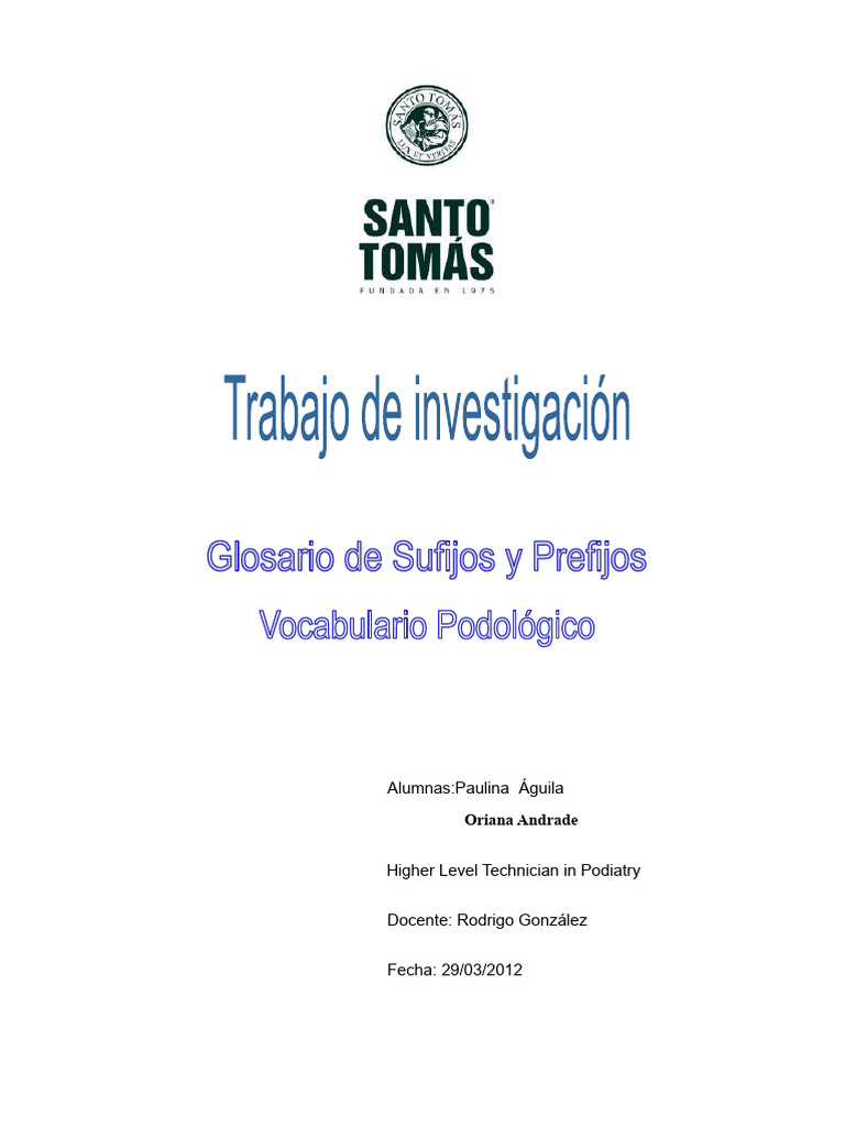 104900292 Podiatry Vocabulary Work | PDF | Toe | Nail (Anatomy)