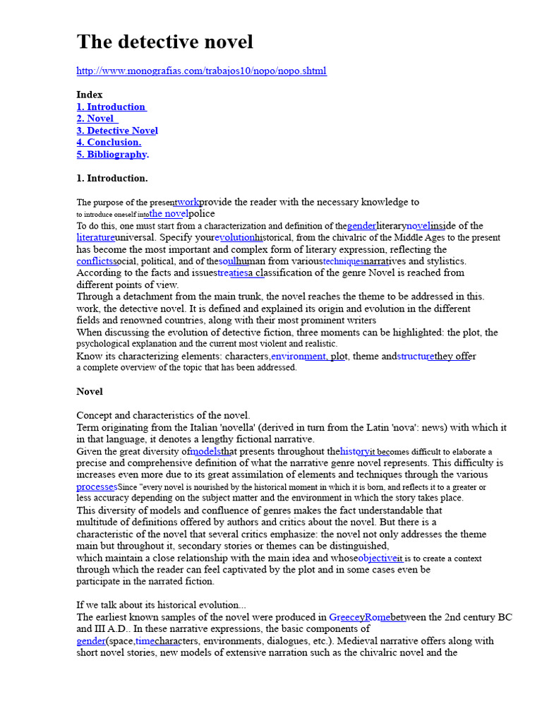 Overview of the Detective Novel | PDF | Detective Fiction | Novels
