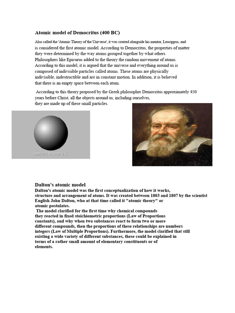 Atomic Model of Democritus | PDF